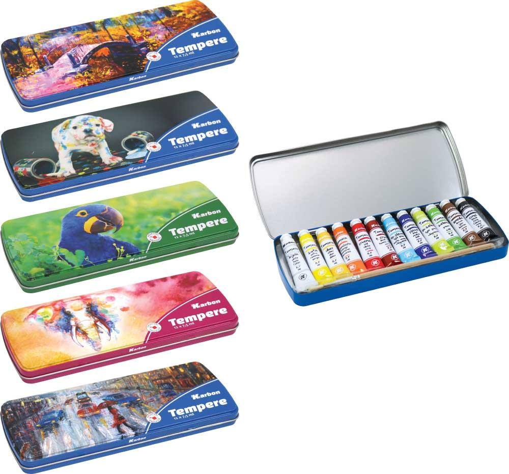 Tempera barvice 7,5ml - 12 v pločevini
